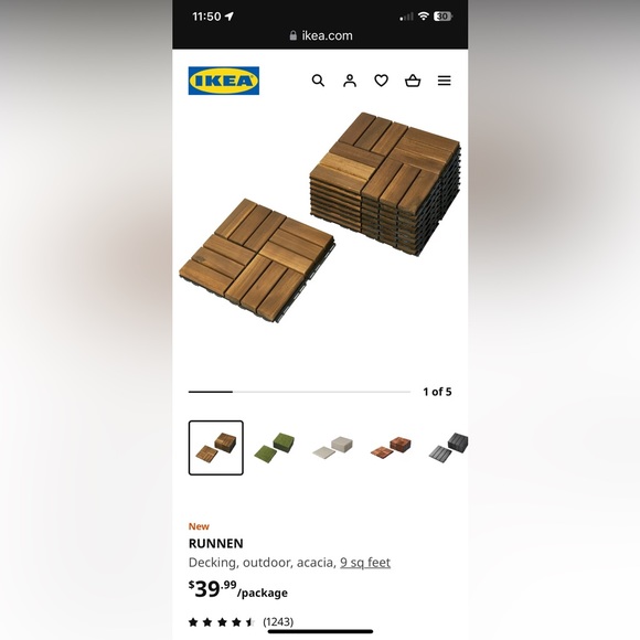 IKEA | Other | Ikea Runnen Outdoor Interlocking Decking | Poshmark